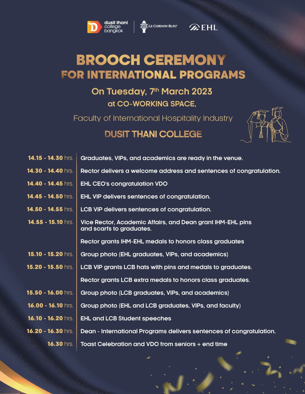 Commencement Ceremony Schedule - Academic Year 2021-2022 - Dusit Thani ...
